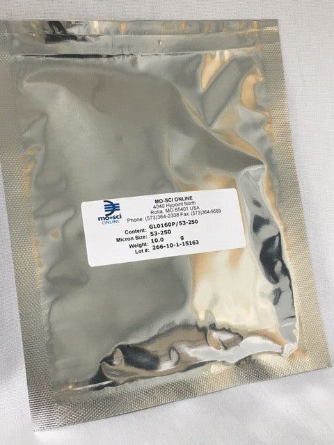GL0160P/53-250Sample 45S5 Bioactive Glass, 53-250 micron – MO SCI, LLC